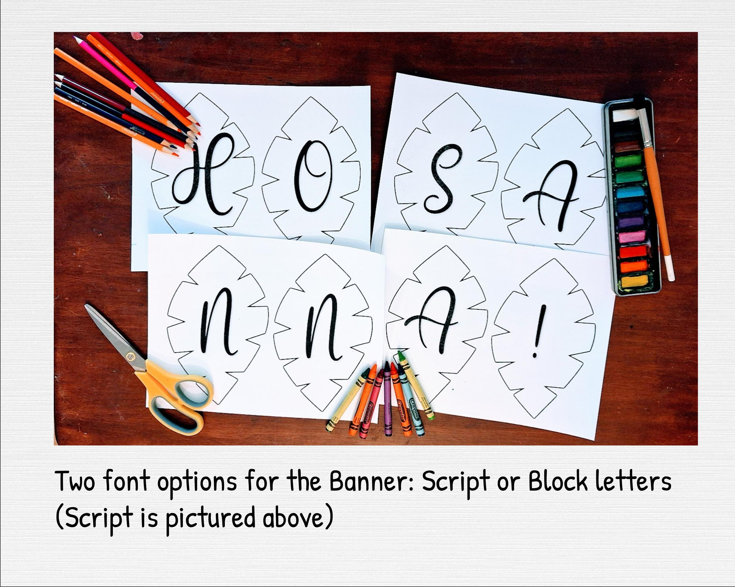 Hosanna/palm Sunday Coloring Banner Printable Craft - Etsy