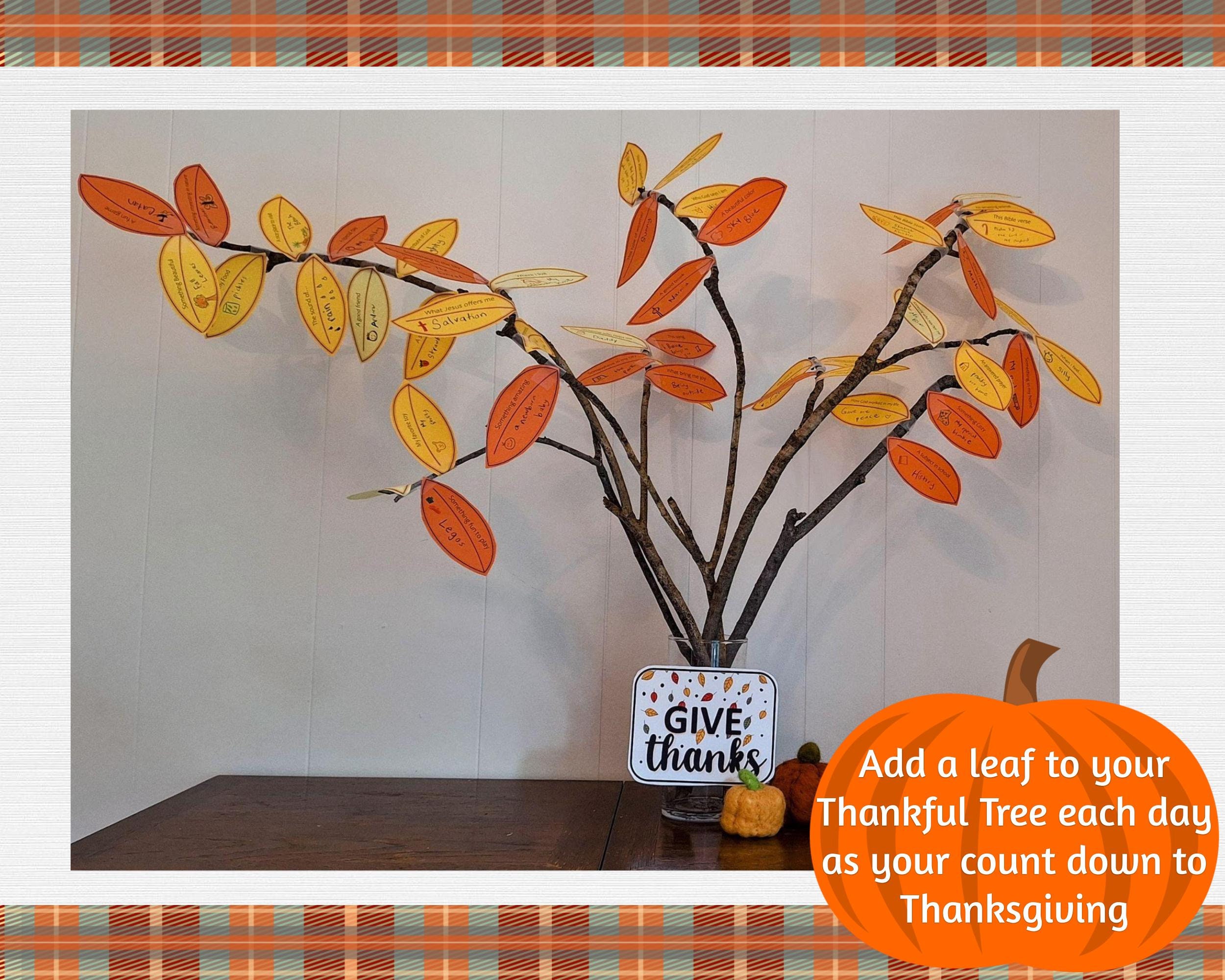 Printable Thankful Leaves for a Thanksgiving Tree or Wreath-a Gratitude ...