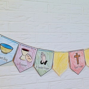 Printable Holy Week Coloring Banner/he is RISEN Banner/easter Banner - Etsy