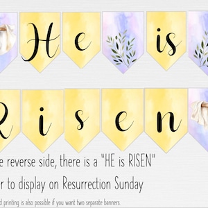 Holy Week Banner/he is Risen Banner Printable Decoration Reversible - Etsy