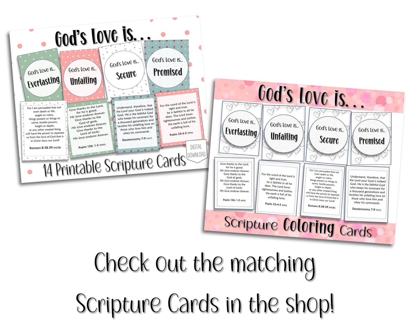 Printable Valentine Heart Countdown: God's Love Bible Verses (digital ...