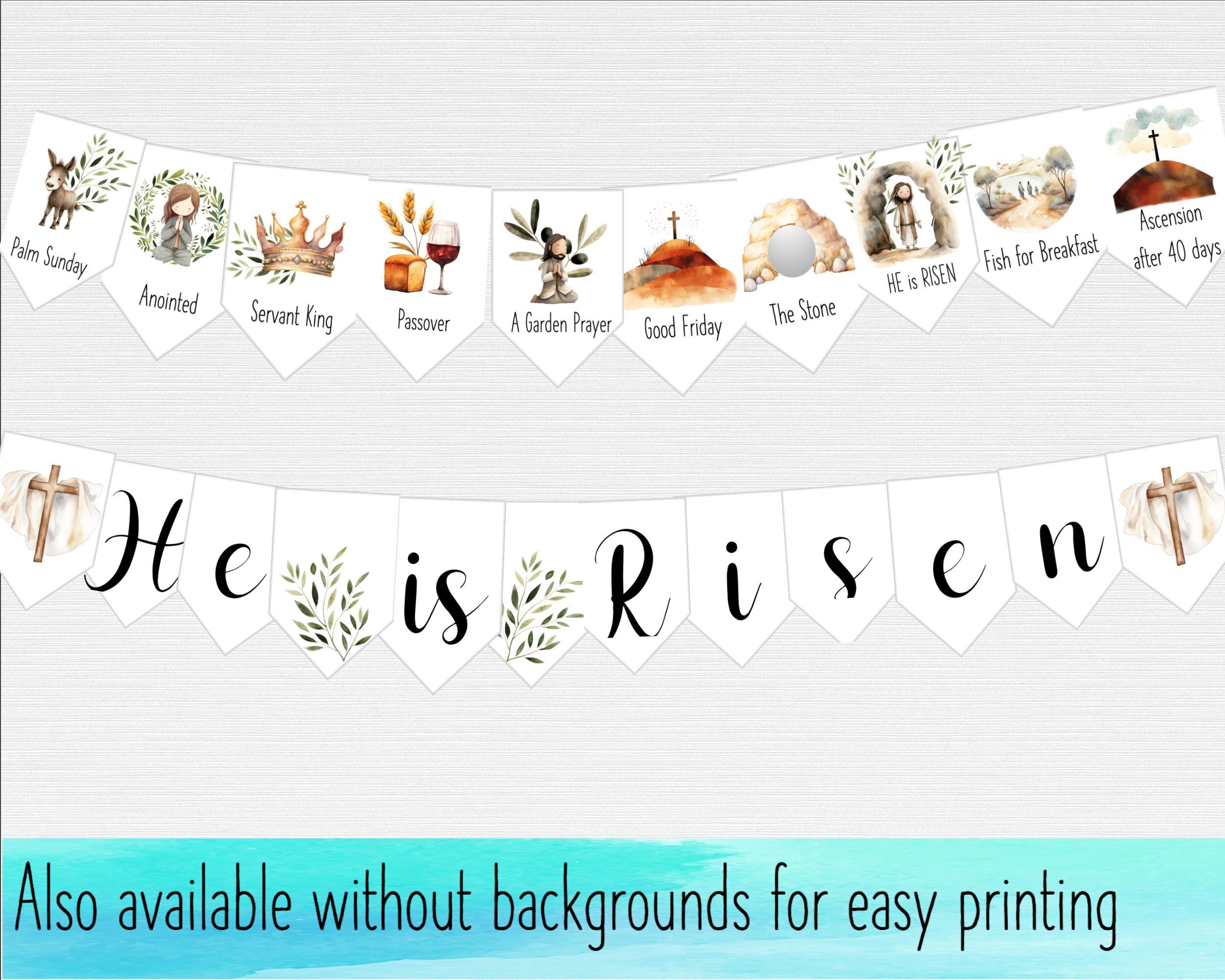 Holy Week Banner/he is Risen Banner Printable Decoration Reversible - Etsy