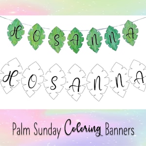 Printable Palm Sunday Coloring Page Hosanna He is Risen Children Kids ...