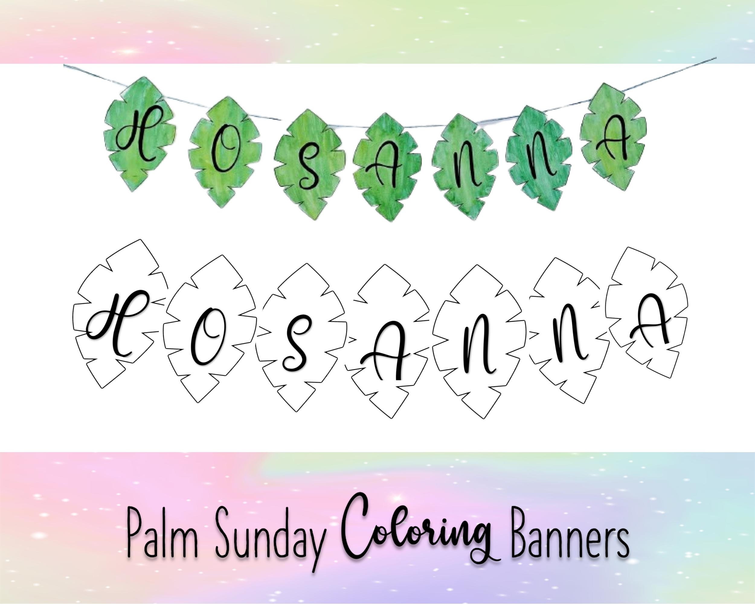 Hosanna/palm Sunday Coloring Banner Printable Craft - Etsy