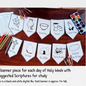Printable Holy Week Coloring Banner/he is RISEN Banner/easter Banner - Etsy