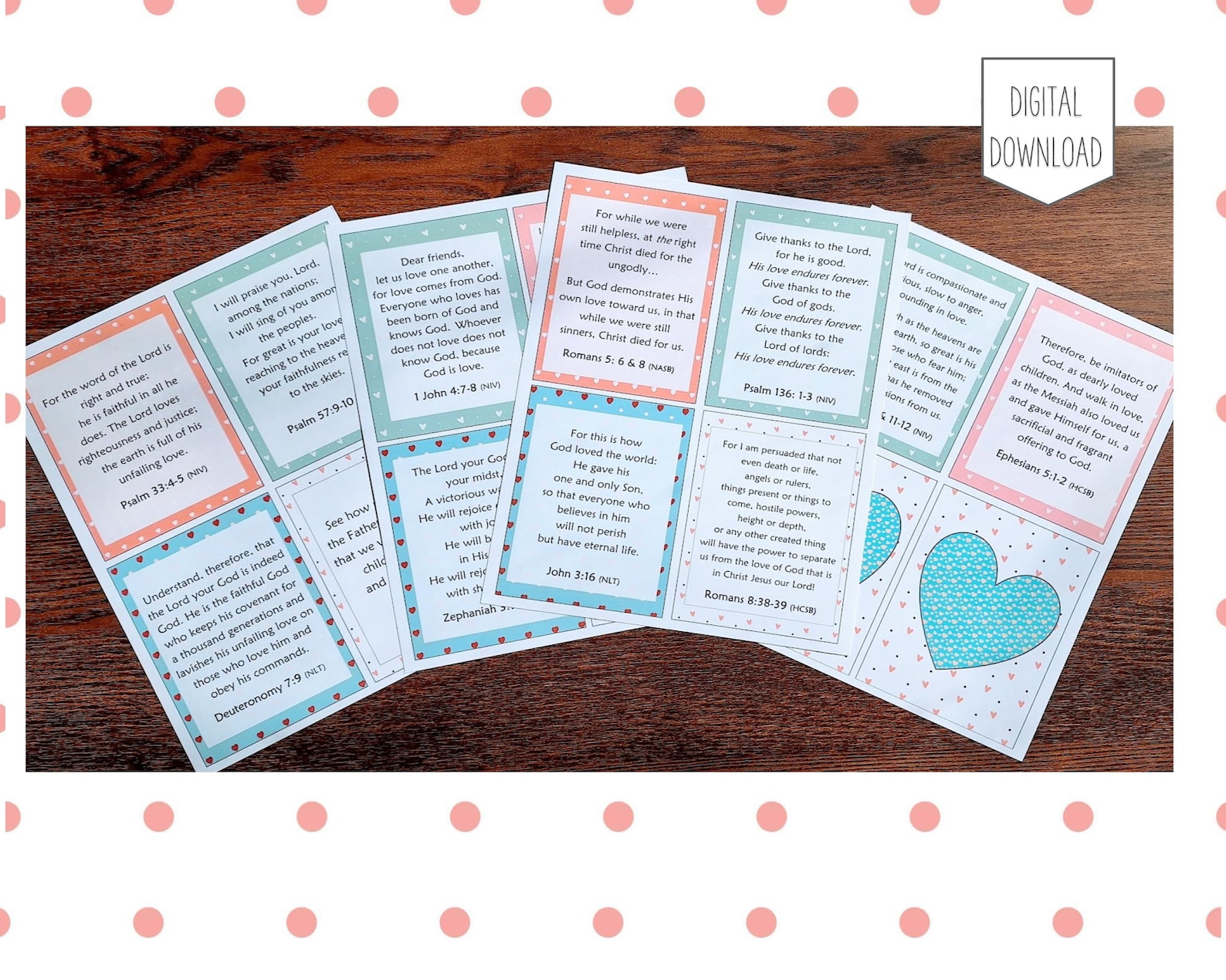 God's Love Is...printable Valentine's Scripture Cards for Banner ...