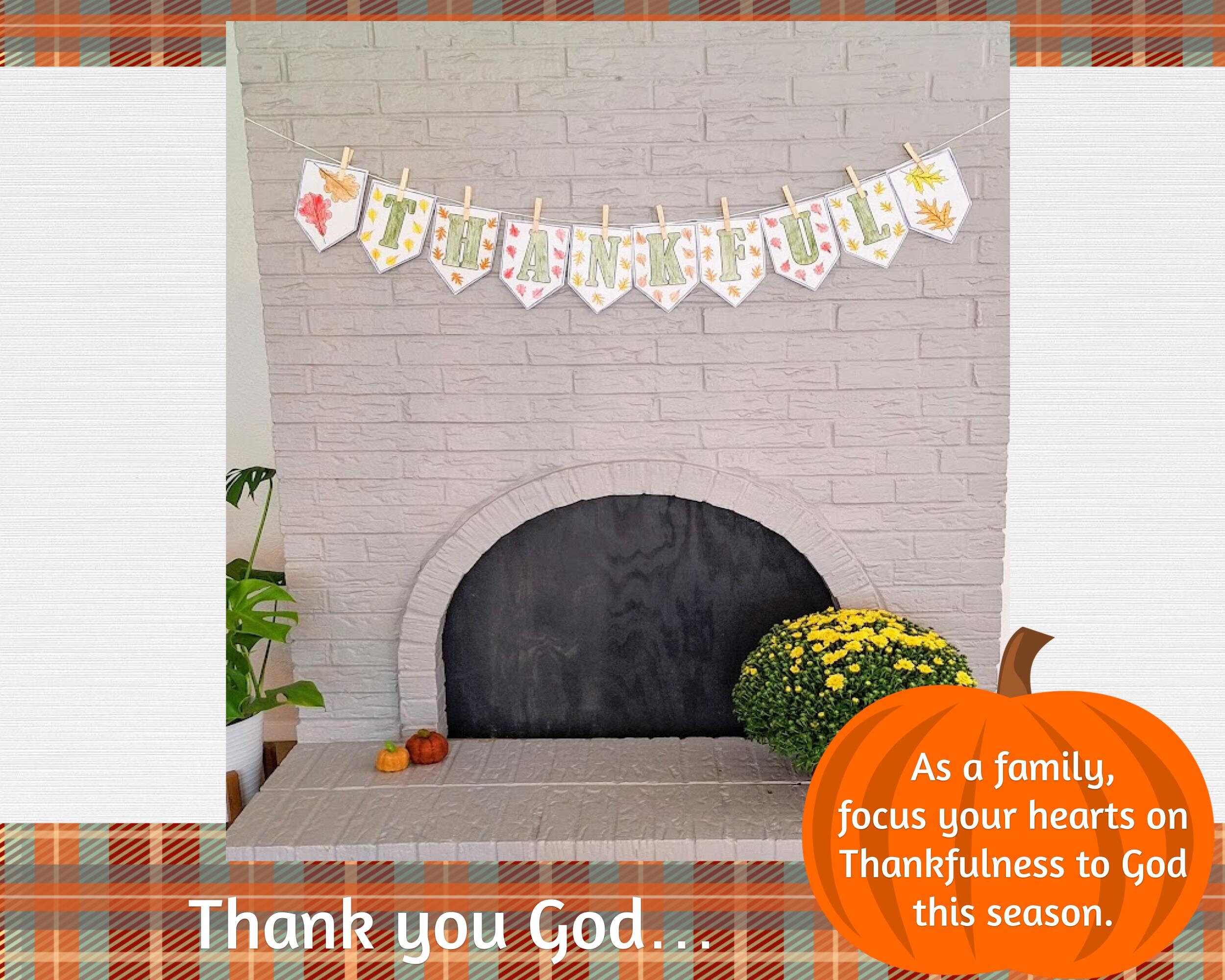 Printable Thanksgiving Coloring Banner-gratitude List- Thankful to God ...