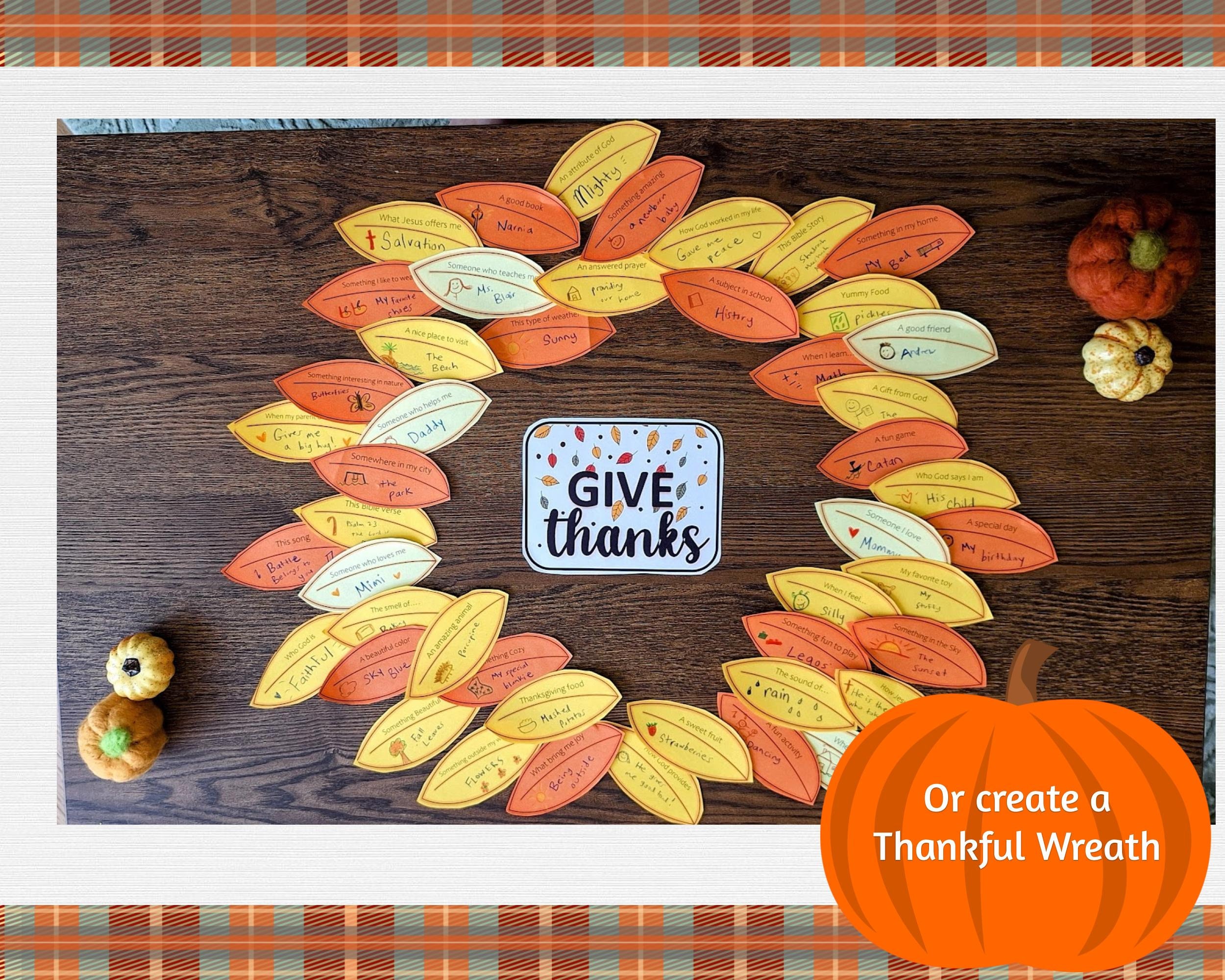 Printable Thankful Leaves for a Thanksgiving Tree or Wreath-a Gratitude ...