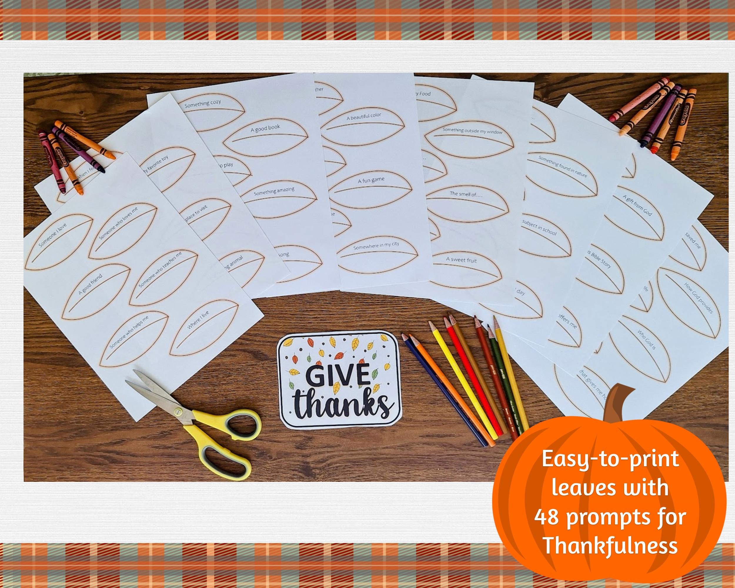 Printable Thankful Leaves for a Thanksgiving Tree or Wreath-a Gratitude ...