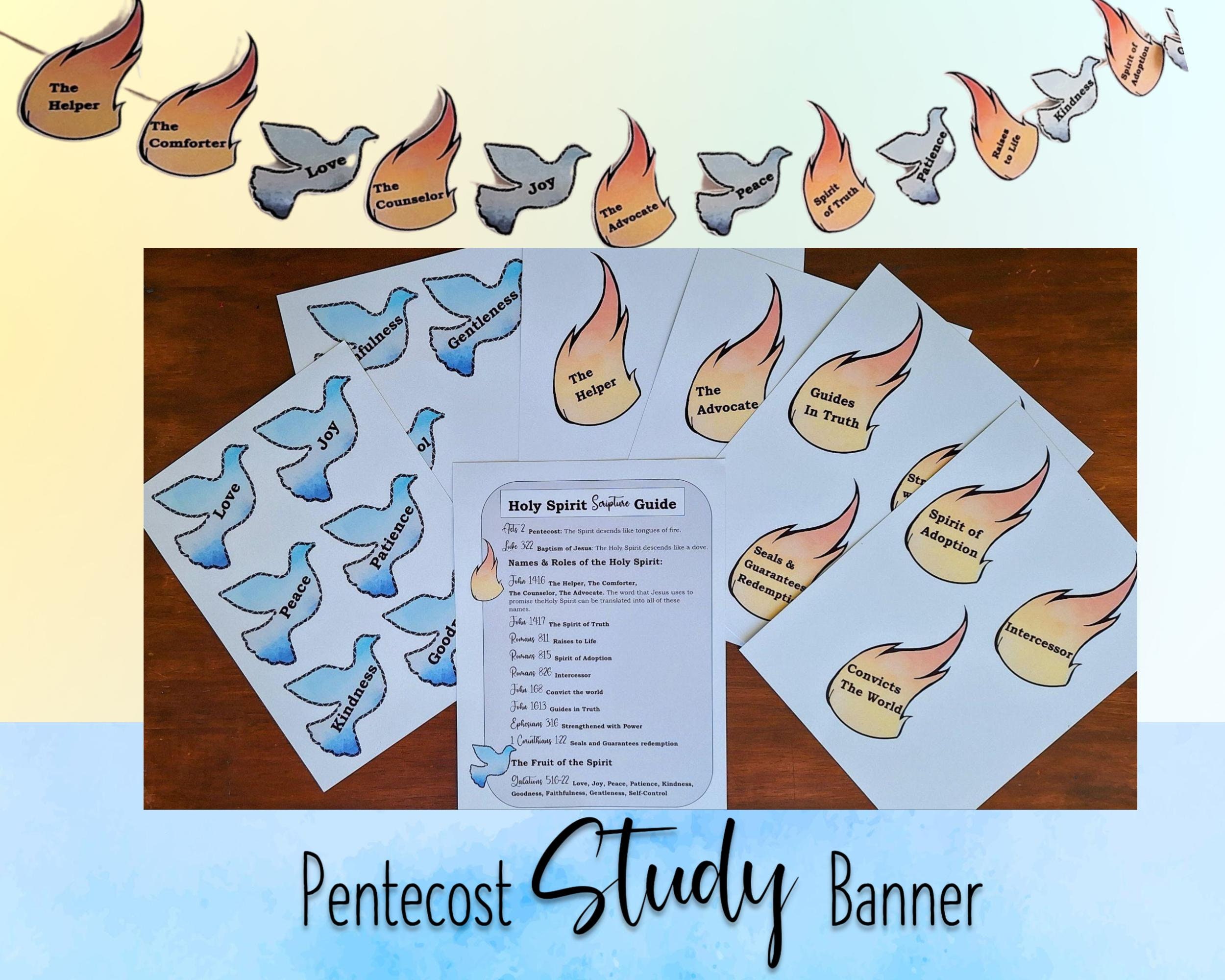 Pentecost Study Banner/ Holy Spirit Decoration Craft - Etsy