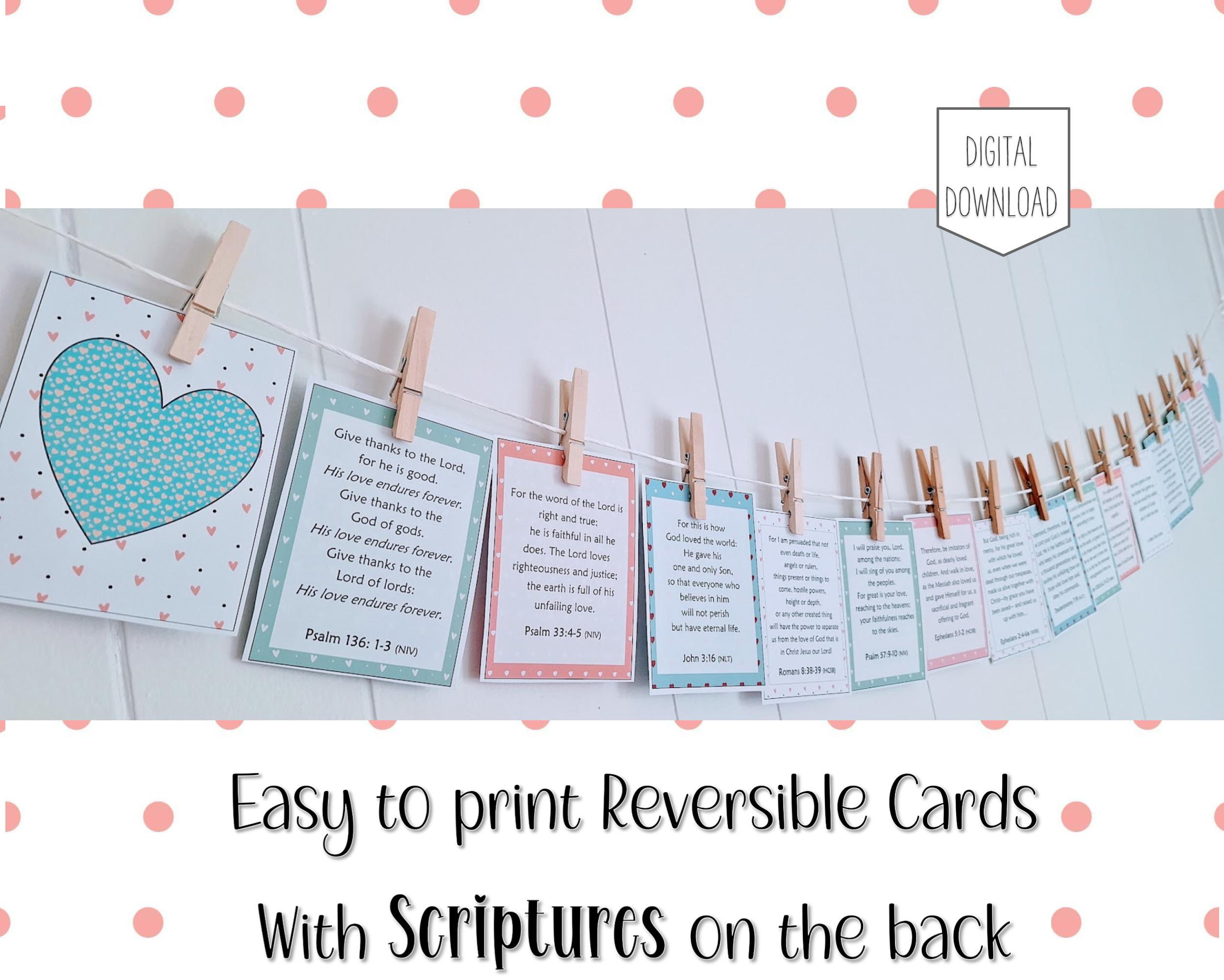 God's Love Is...printable Valentine's Scripture Cards for Banner ...