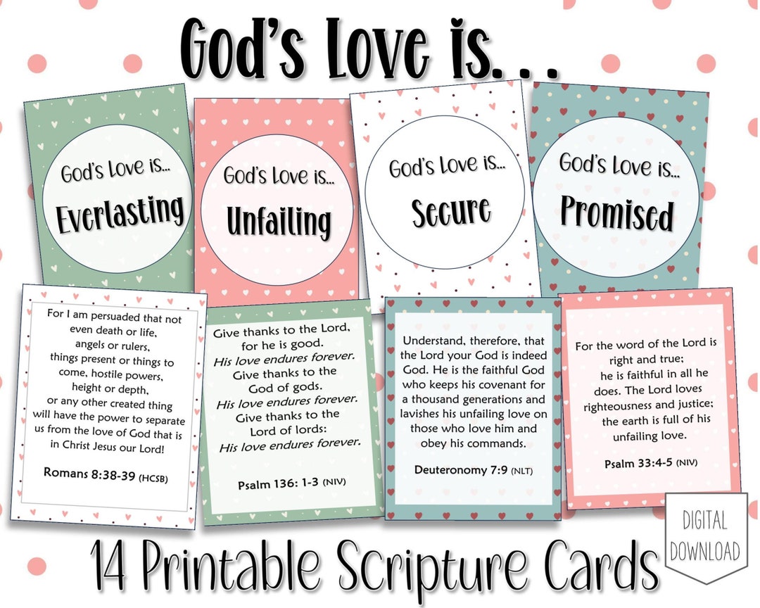 God's Love Is...printable Valentine's Scripture Cards for Banner ...