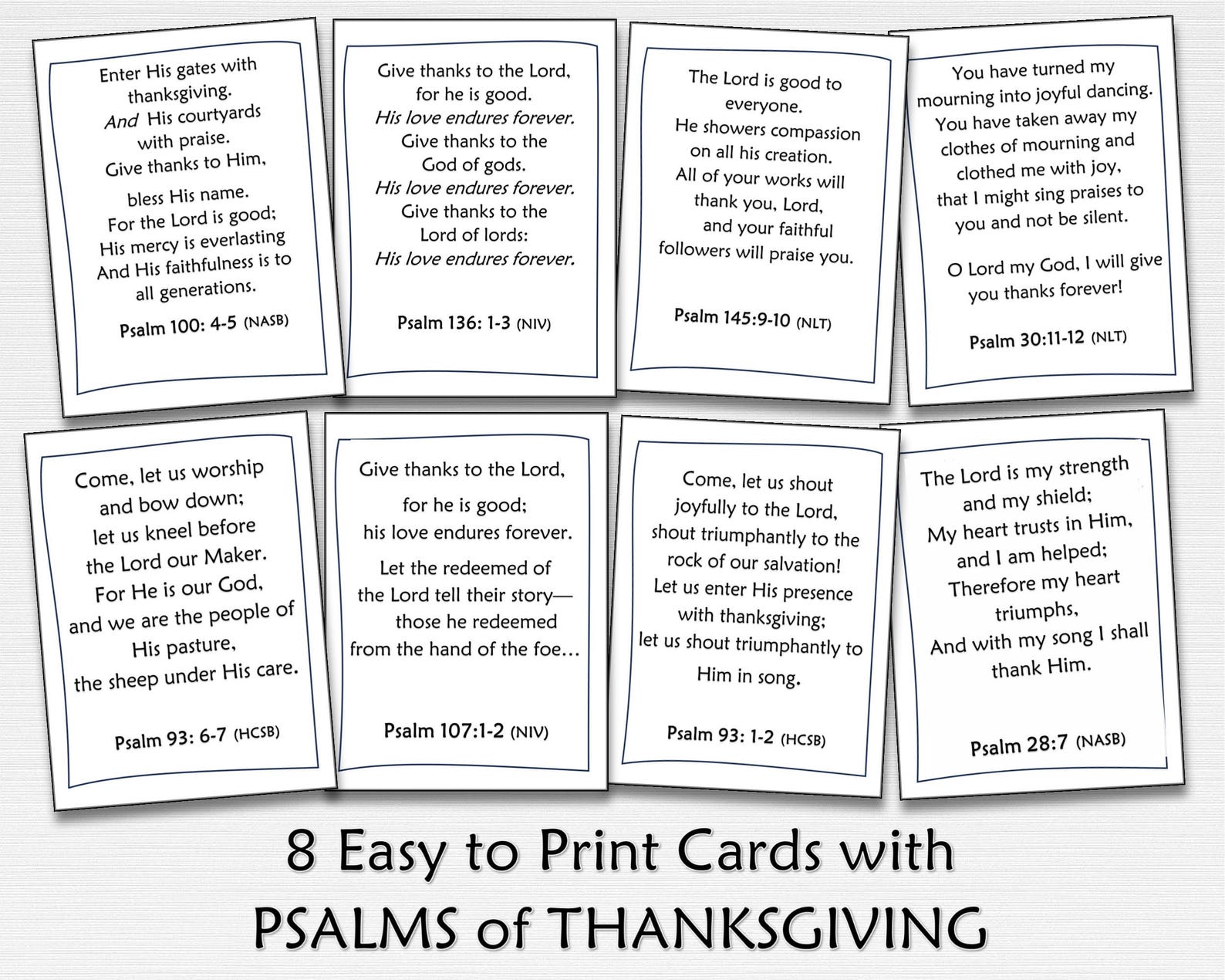 Printable Thankful Psalms Coloring Cards-thanksgiving Through Scripture ...