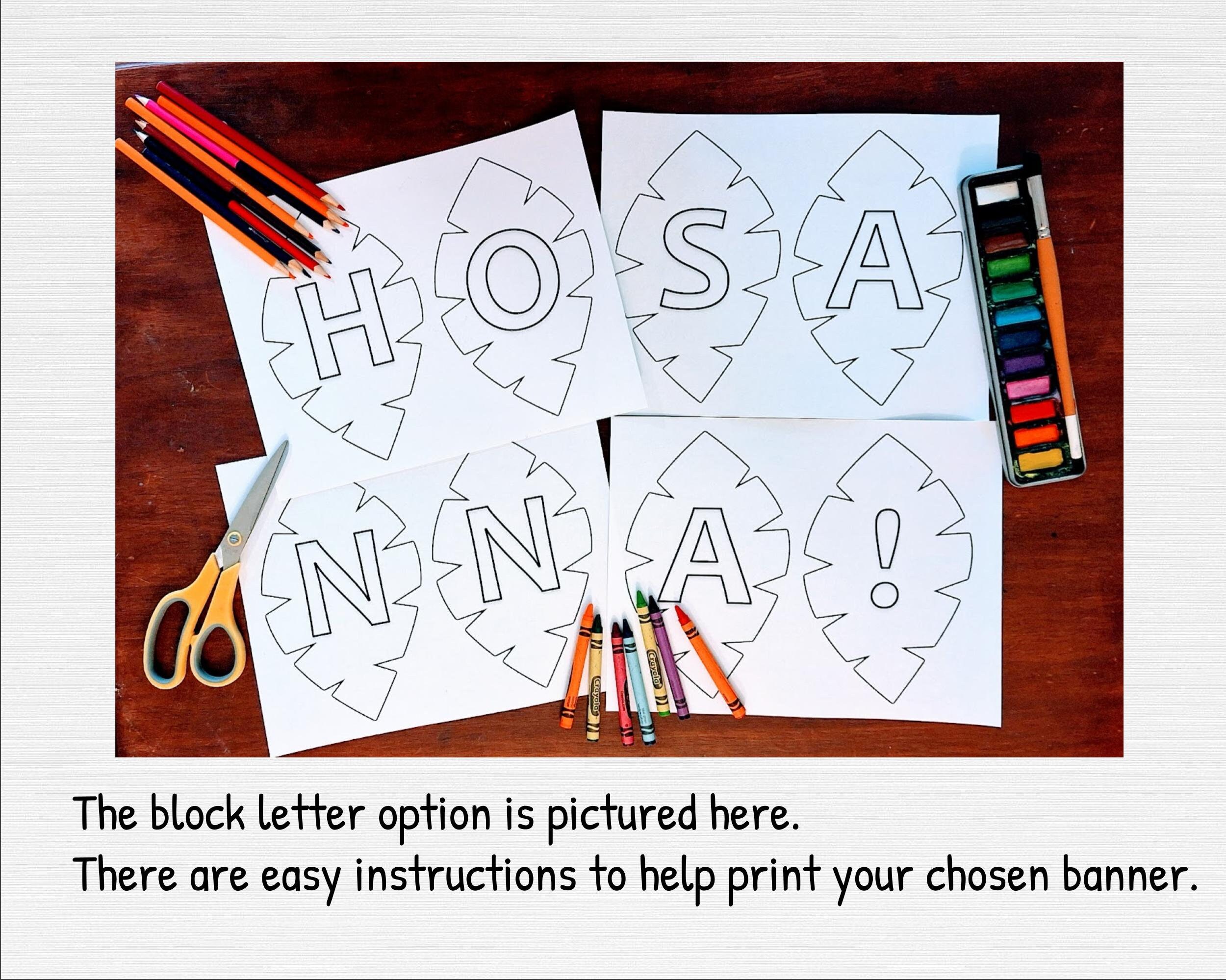 Hosanna/palm Sunday Coloring Banner Printable Craft - Etsy