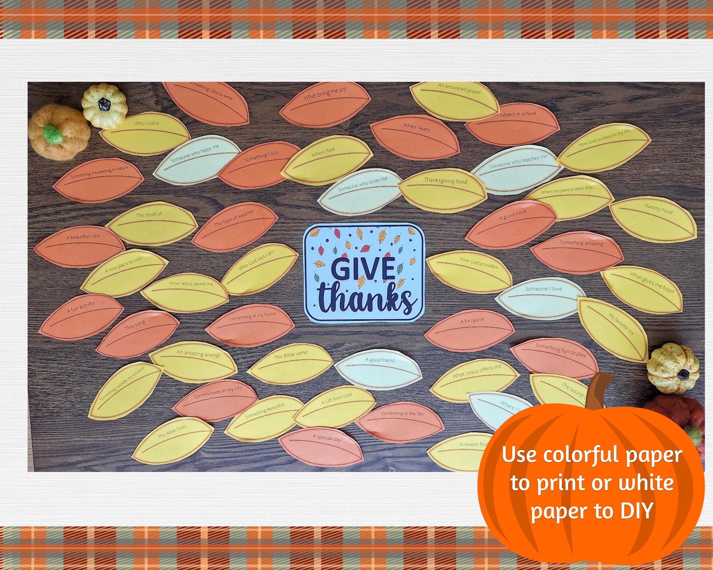 Printable Thankful Leaves for a Thanksgiving Tree or Wreath-a Gratitude ...