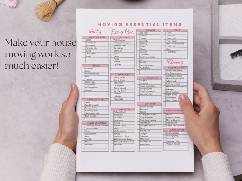 Editable Moving Checklist Printable | New Home Essentials Checklist ...