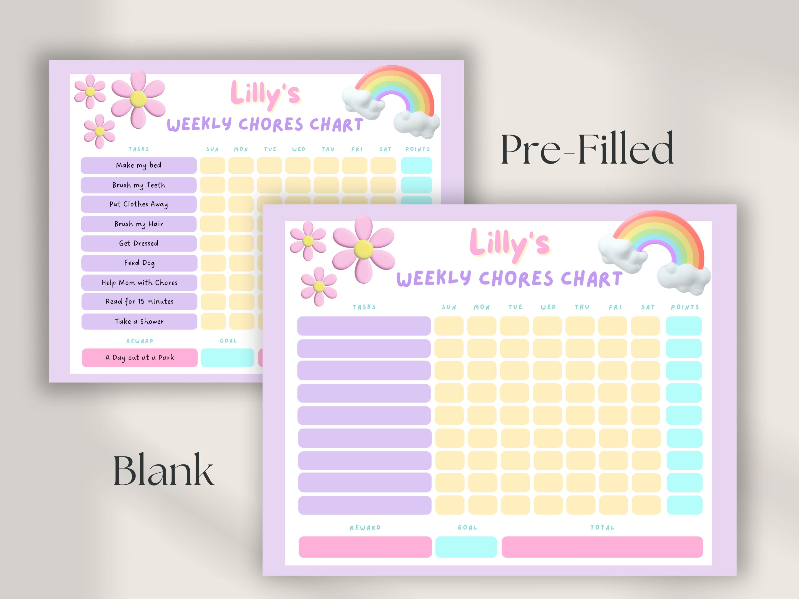 Kids Daily Routine Checklist | Editable Chore Chart for Kids ...