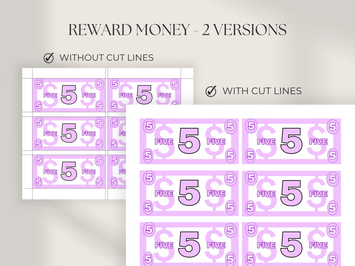 Printable Kids Reward Bucks Editable Mom Bucks PDF Reward System for ...