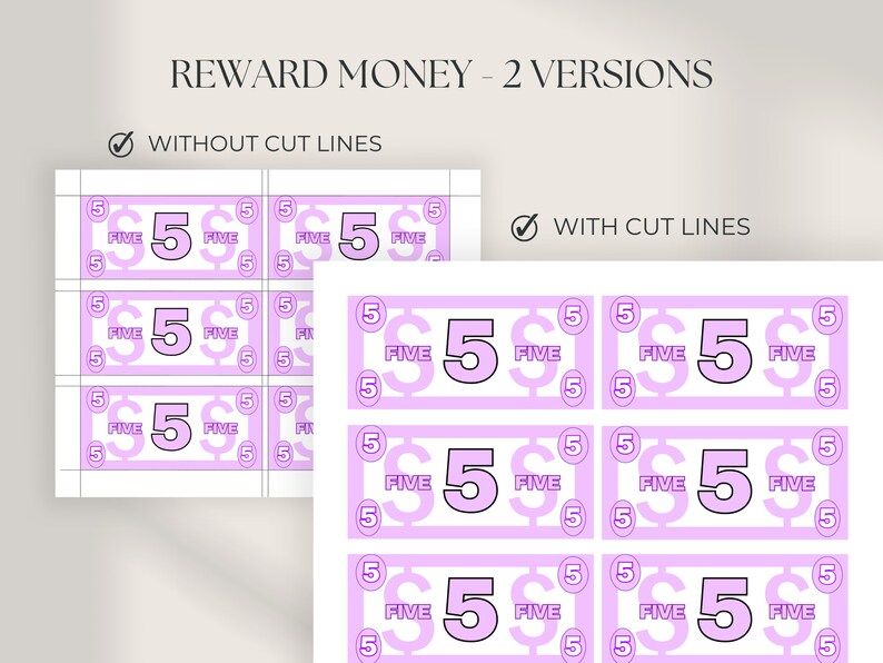 Printable Kids Reward Bucks | Editable Mom Bucks PDF | Reward System ...