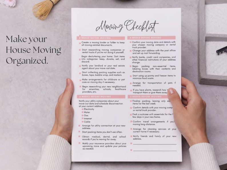 Moving Checklist | Moving Binder Moving Planner | Relocation Planner ...