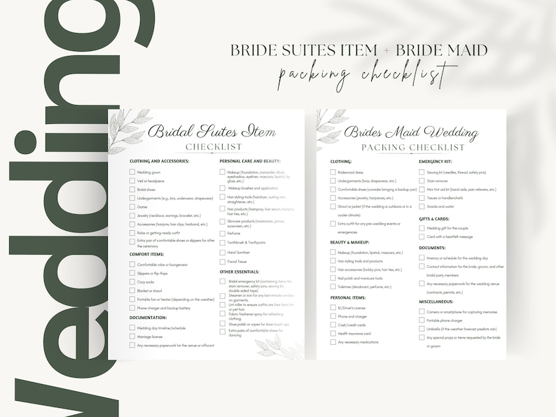 Wedding Checklist Template Printable Editable in Canva | Wedding ...