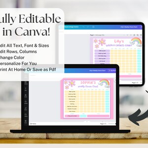 Editable Weekly Chore Chart Kids Teens Tweens Pre-teens Daily and ...