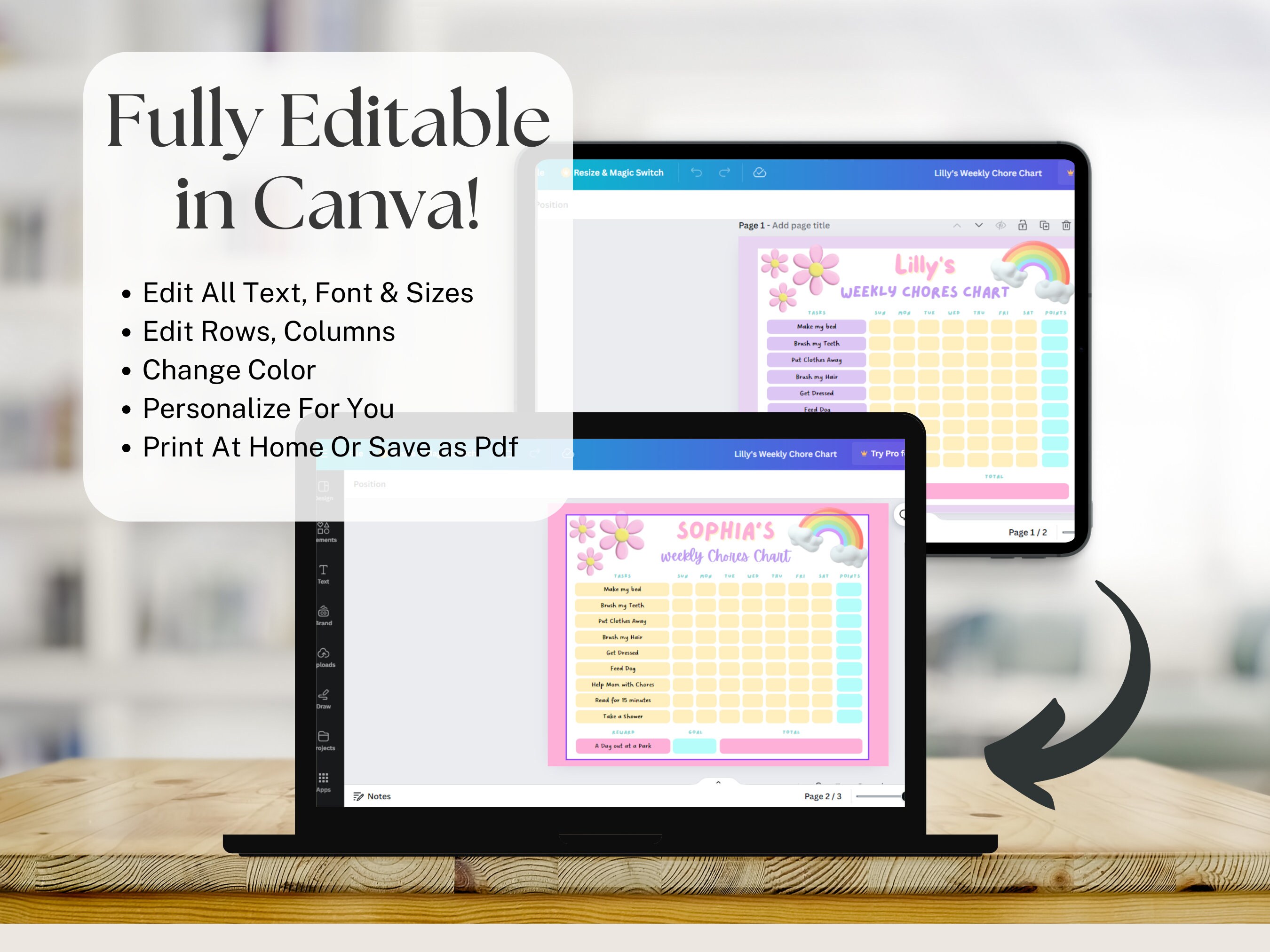 Kids Daily Routine Checklist | Editable Chore Chart for Kids ...