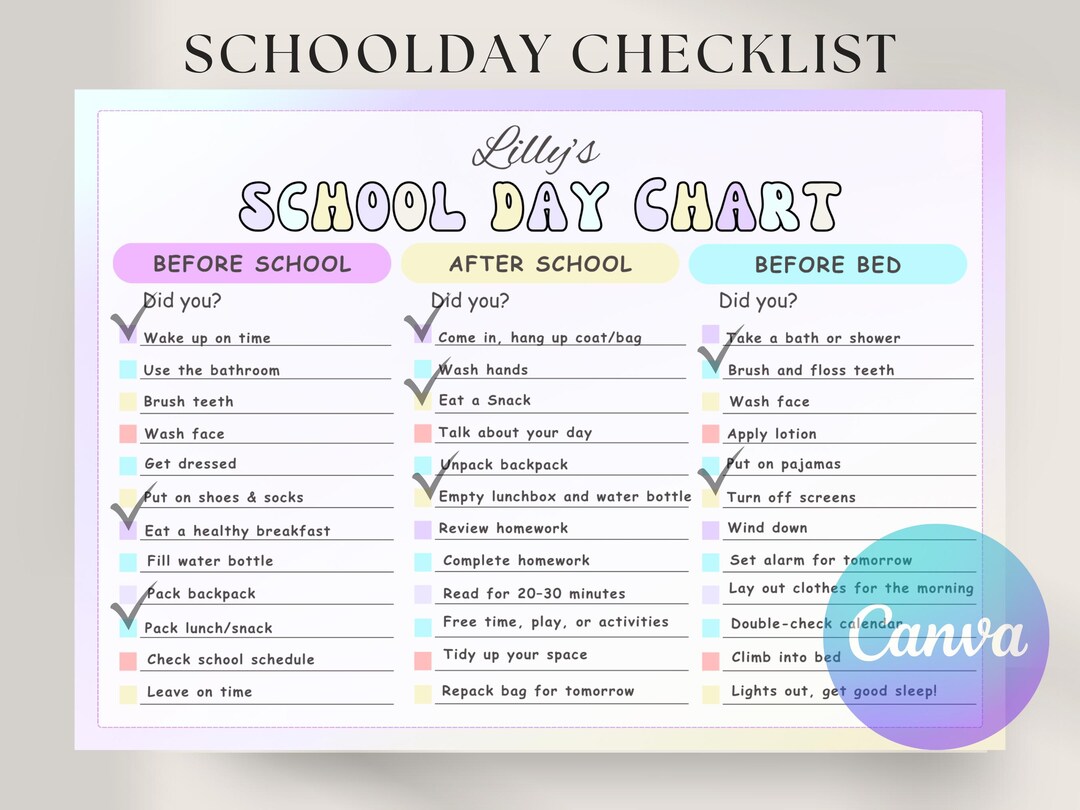 Editable Homeschool Checklist Template, Printable Homeschool Daily ...