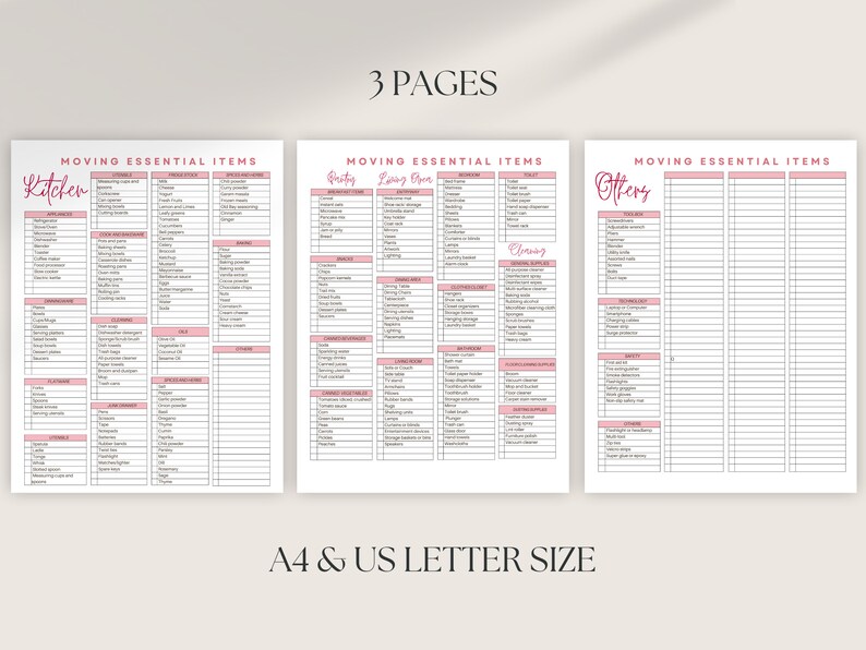 Editable Moving Checklist Printable | New Home Essentials Checklist ...