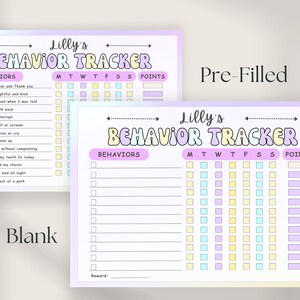Behavior Reward Chart for Kids | Editable Kids Chore Charts | Igital ...