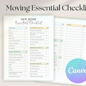 New Home Essentials Checklist | New Home Checklist Printable | First ...