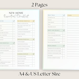 New Home Essentials Checklist | New Home Checklist Printable | First ...