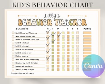Behavior Tracker for Kids Good Behavior Chart Editable Behavior ...