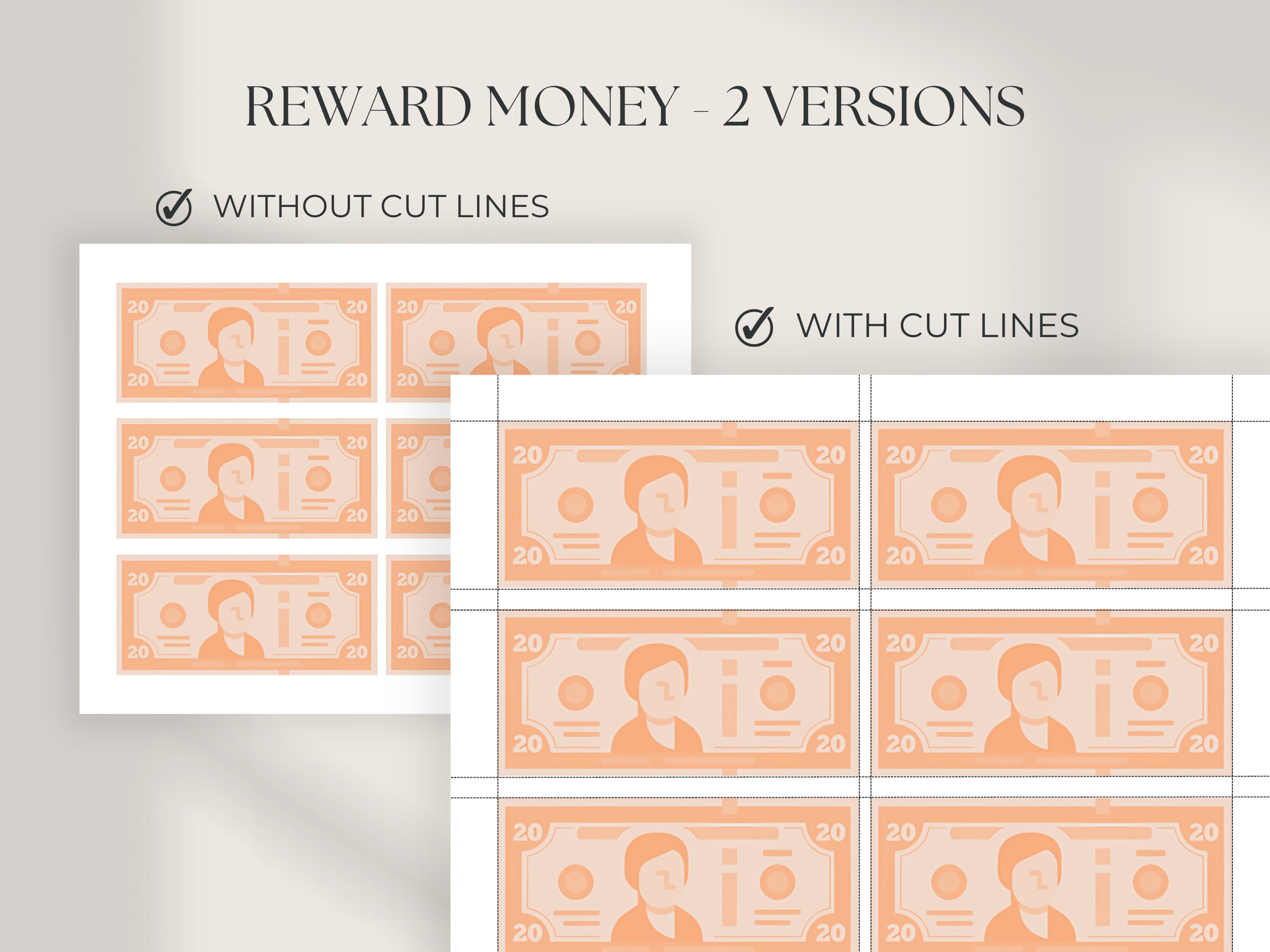 Kids Play Money | Editable Kids Reward Bucks | Chore Bucks | Good ...