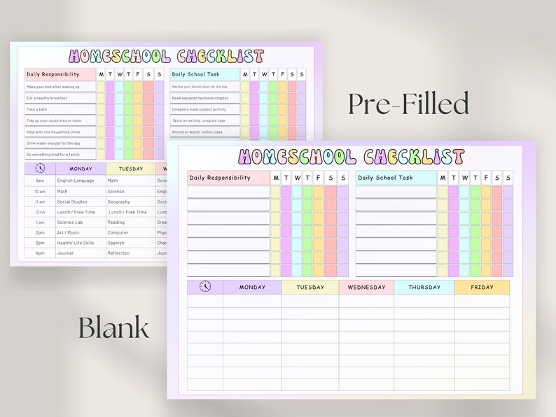 Editable Homeschool Checklist | Printable, Digital | Homeschool Planner ...