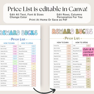 Printable Kids Reward Bucks | Editable Mom Bucks PDF | Reward System ...