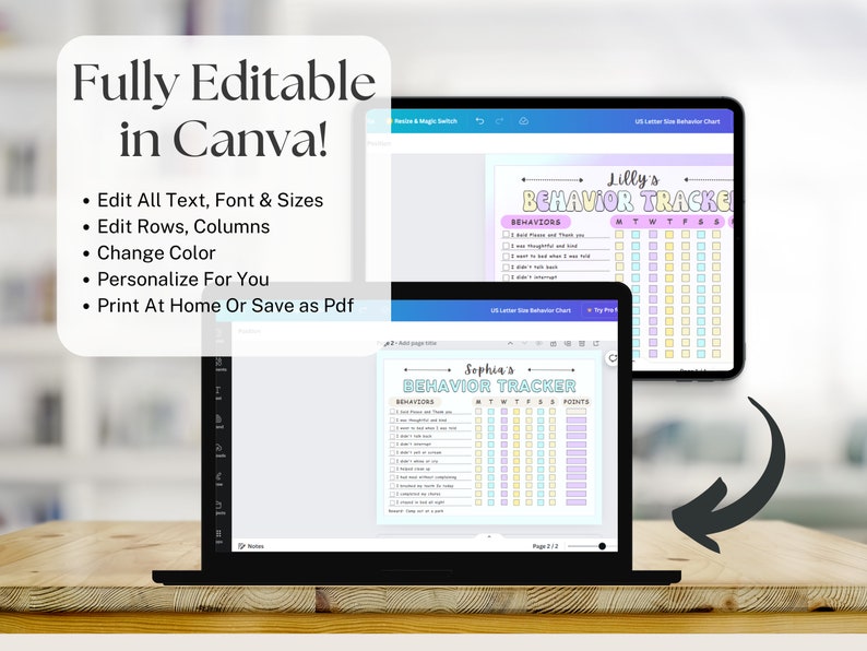 Behavior Chore Chart | Behavior Chart for Kids at Home Behavior Chart ...