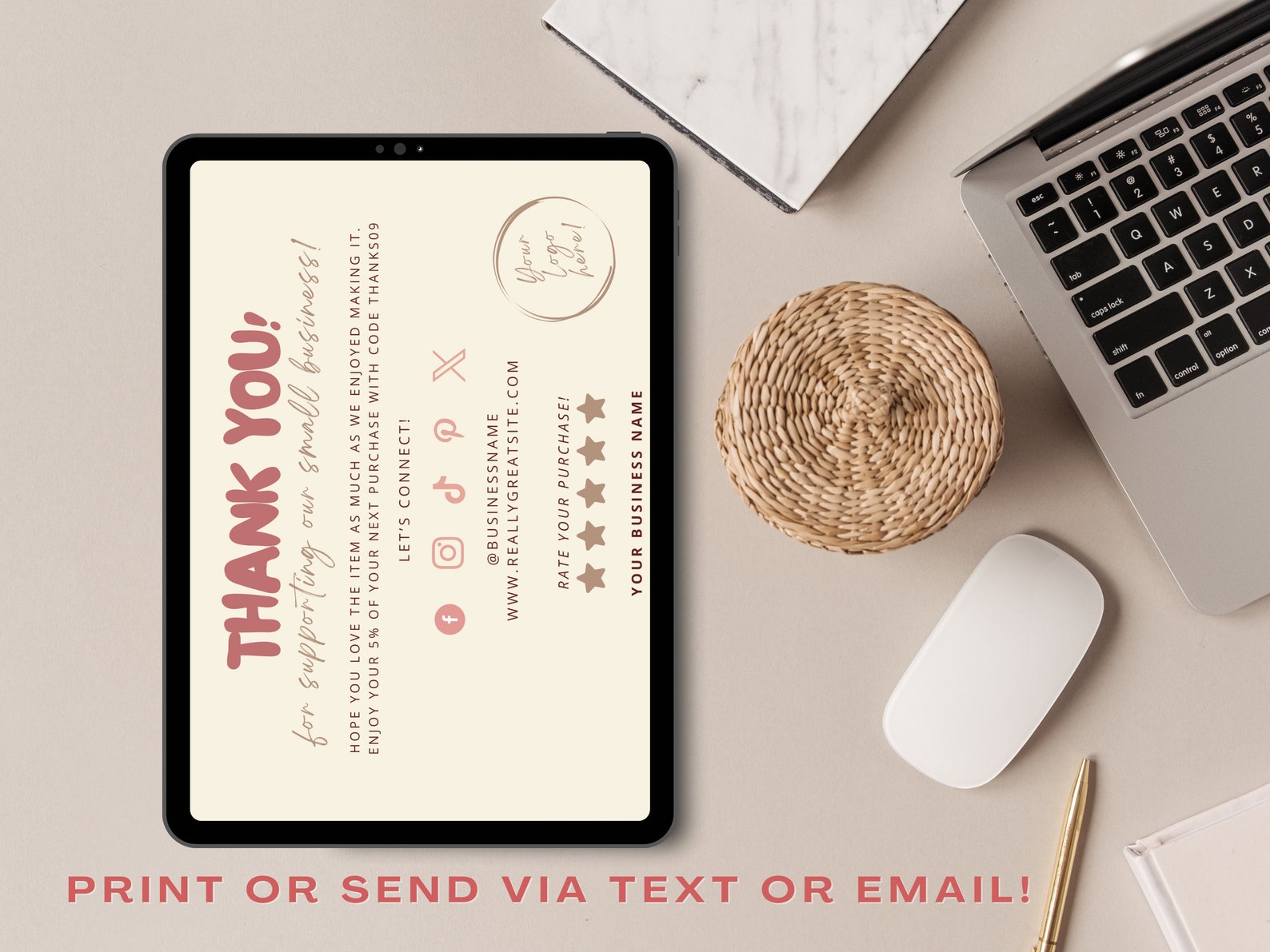 Thank You Template Thankyou Gifted | Order Thank You Card | Instant ...