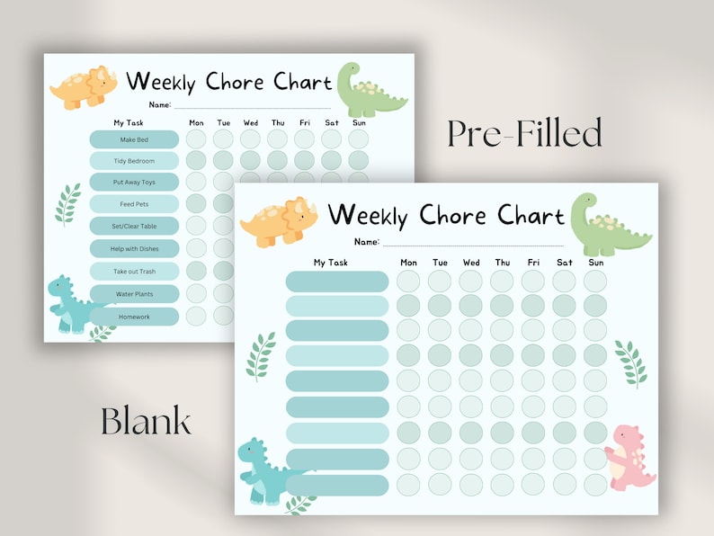 Editable Chore Chart for Boys | Editable | Kids Daily Weekly ...