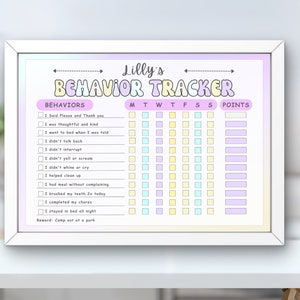 Behavior Chore Chart | Behavior Chart for Kids at Home Behavior Chart ...