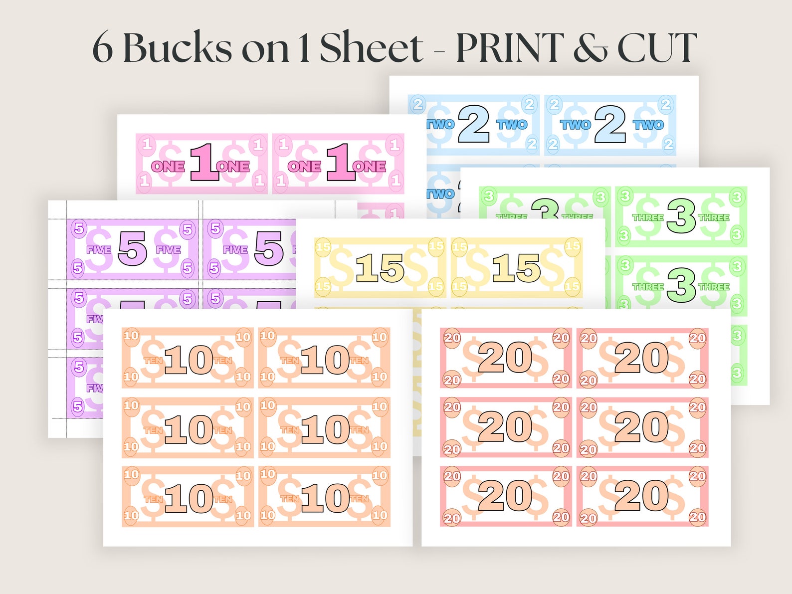 Editable Kids Reward Bucks and Chart - Printable - Reward Bucks - Chore ...