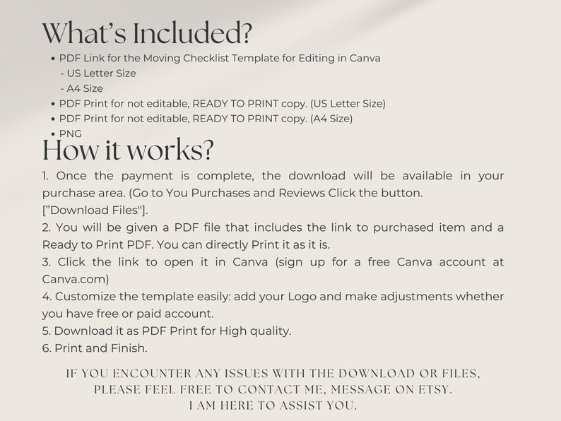 Editable Moving Checklist Printable | New Home Essentials Checklist ...