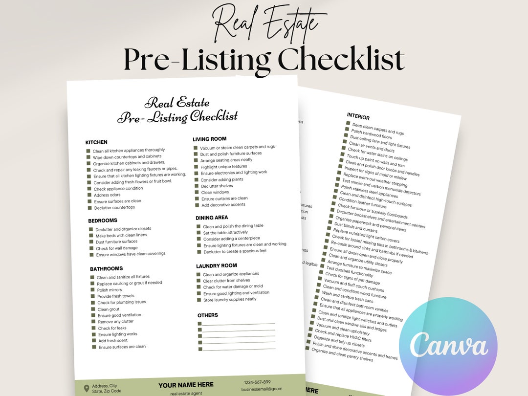Pre-listing Checklist Templates | Home Seller Checklist | Real Estate ...