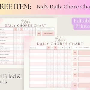 Behavior Reward Chart for Kids | Printable, Editable, Digital PDF ...