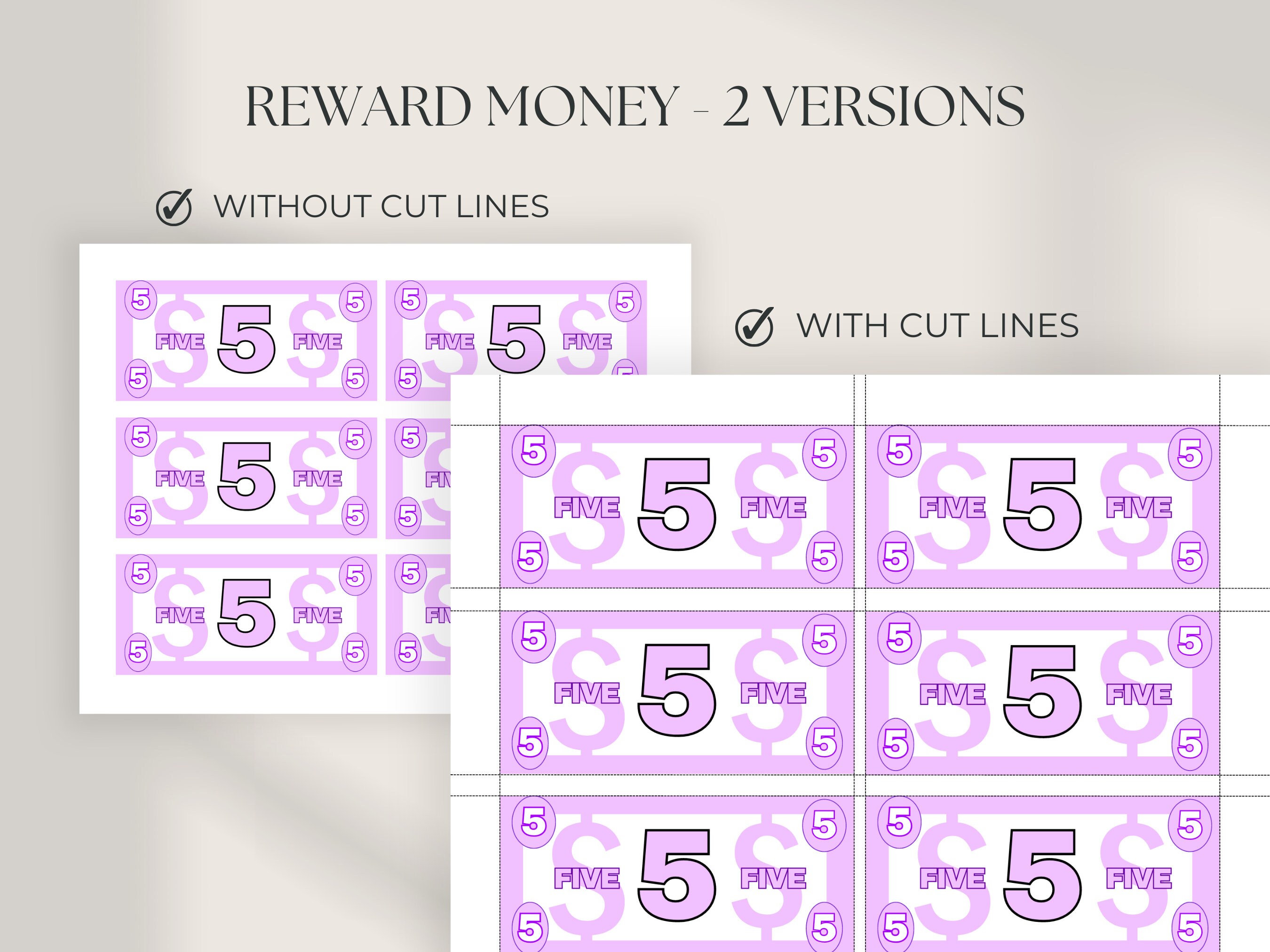 Editable Kids Reward Bucks and Chart | Printable - Reward Bucks | Chore ...