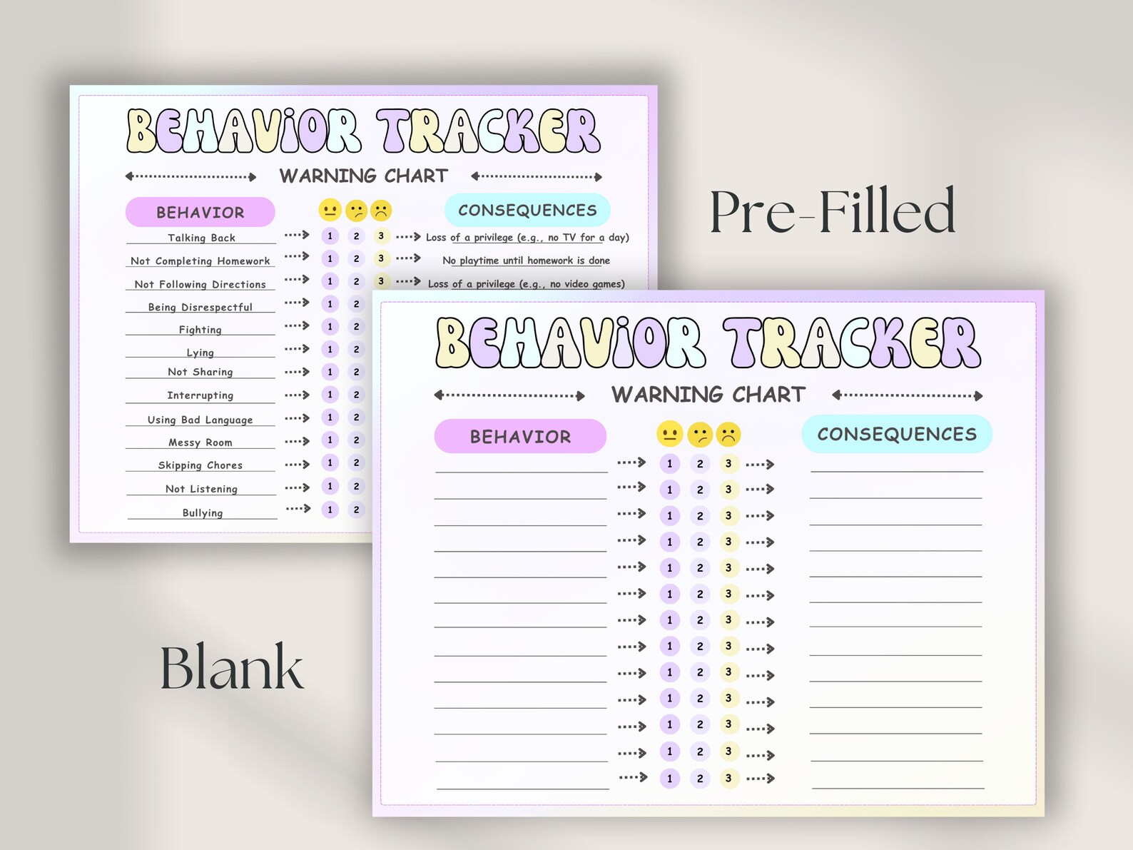 Behavior Tracker for Kids | Good Behavior Chart | Editable Behavior ...