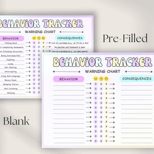 Behavior Reward Chart for Kids | Printable, Editable, Digital PDF ...