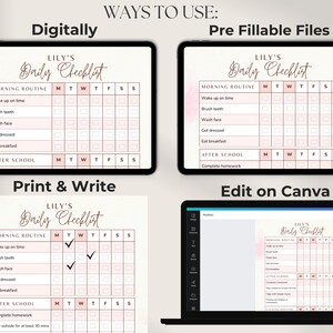 Printable Weekly to Do List for Kids Editable Daily Checklist Kids ...