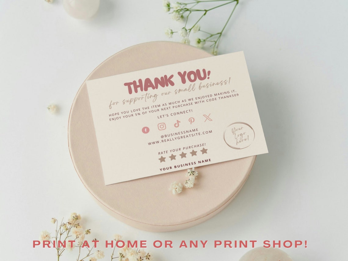 Thank You Template Thankyou Gifted | Order Thank You Card | Instant ...