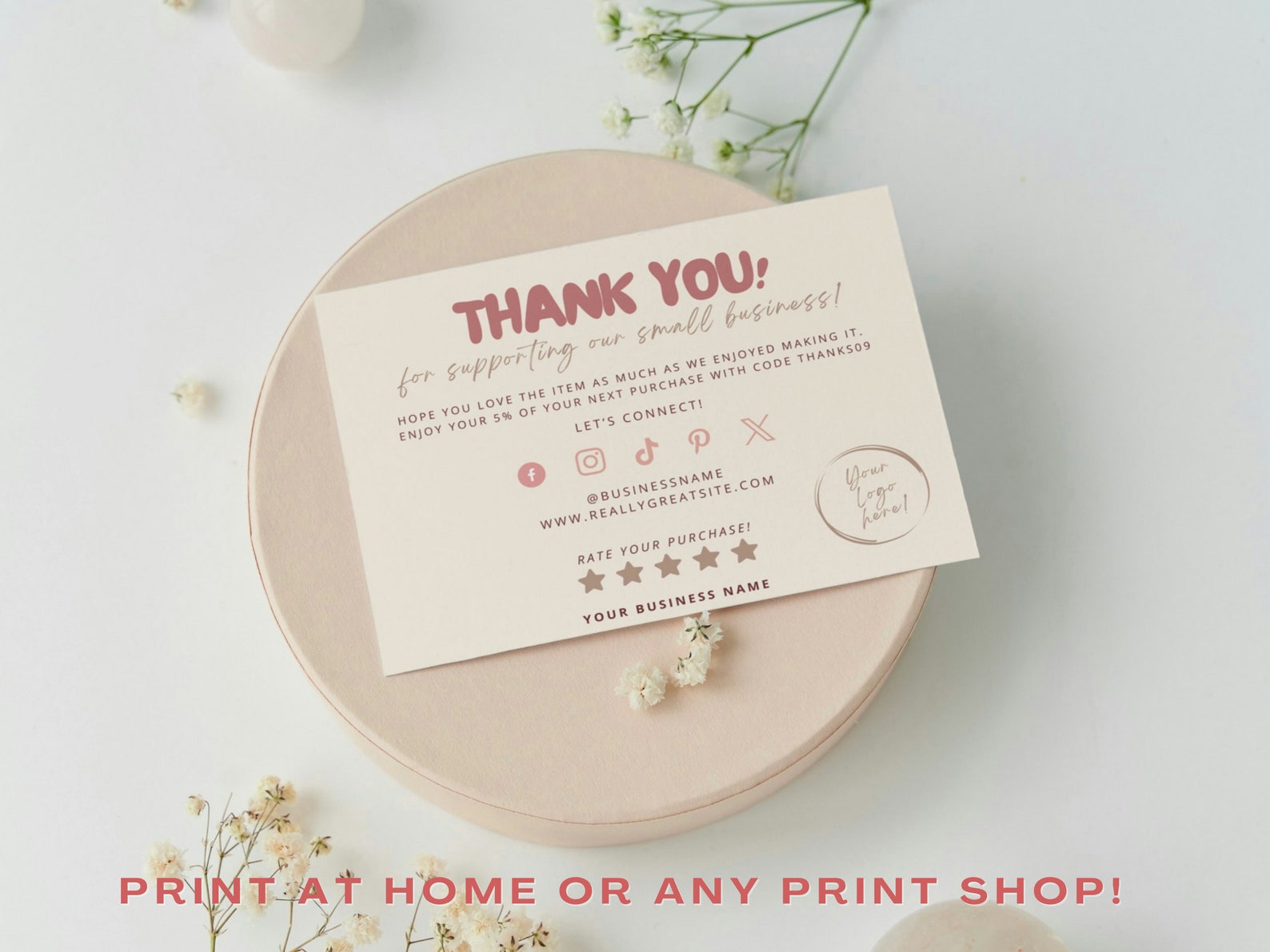 Thank You Template Thankyou Gifted | Order Thank You Card | Instant ...